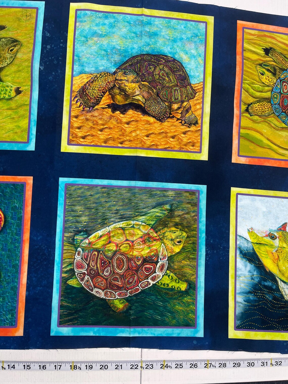 Mosaic Turtles Fabric Quilt Panel - Etsy
