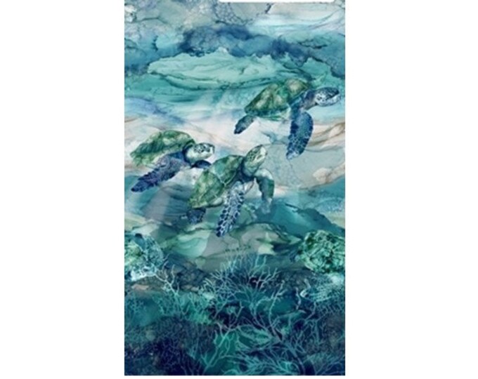 Sea Breeze Turtle Fabric Quilt Panel DP27095-44 Northcott - Etsy