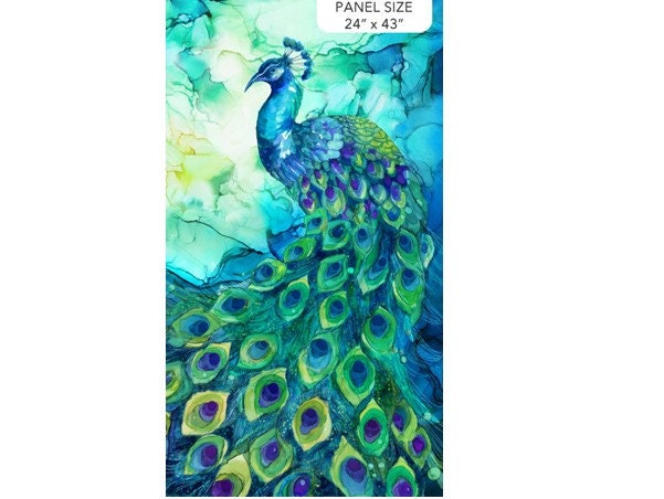 Peacock Allure Fabric Quilt Panel DP26700-66 Northcott - Etsy