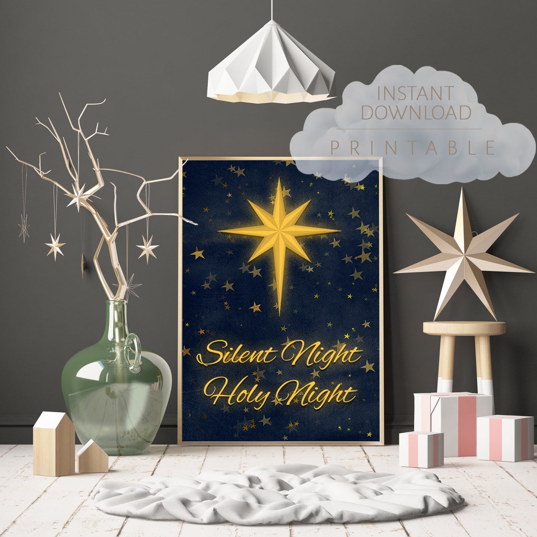 Silent Night Holy Night, Art Print, Digital Download, Printable ...
