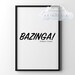 Bazinga!, Print, Sheldon Cooper, Big Bang Theory, Digital Download ...