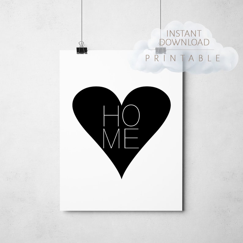 HOME Art Print, Home With Heart, Inspirational Print, Home Decor ...