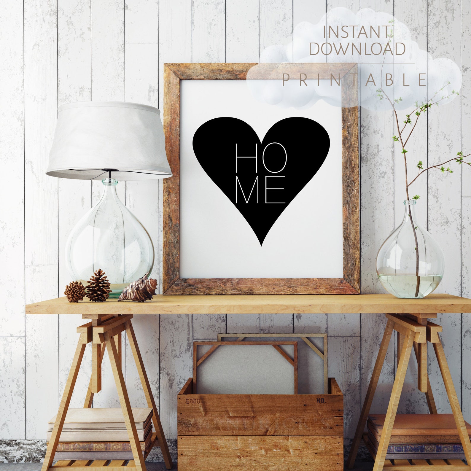 HOME Art Print, Home With Heart, Inspirational Print, Home Decor ...