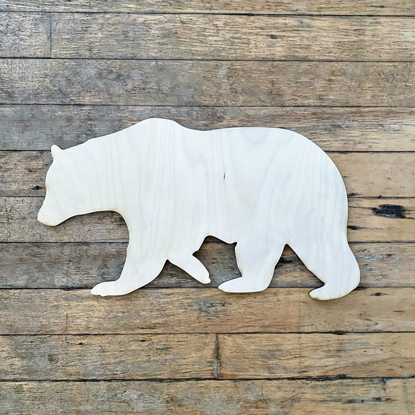 Bear Laser Cut Unfinished Wood Cutout Shapes DIY Sign | Etsy