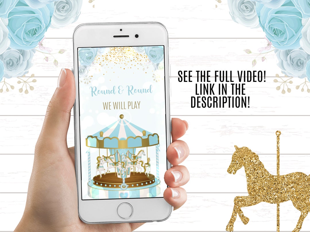 Carousel Video Invitation Carousel Birthday (Instant Download) - Etsy