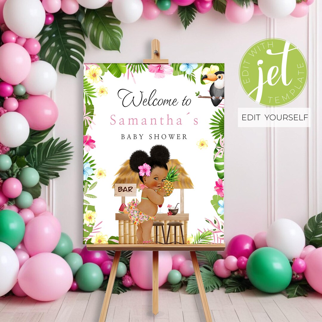 Aloha Welcome Sign, Tropical Welcome Sign, Tropical Luau Sign, Aloha ...