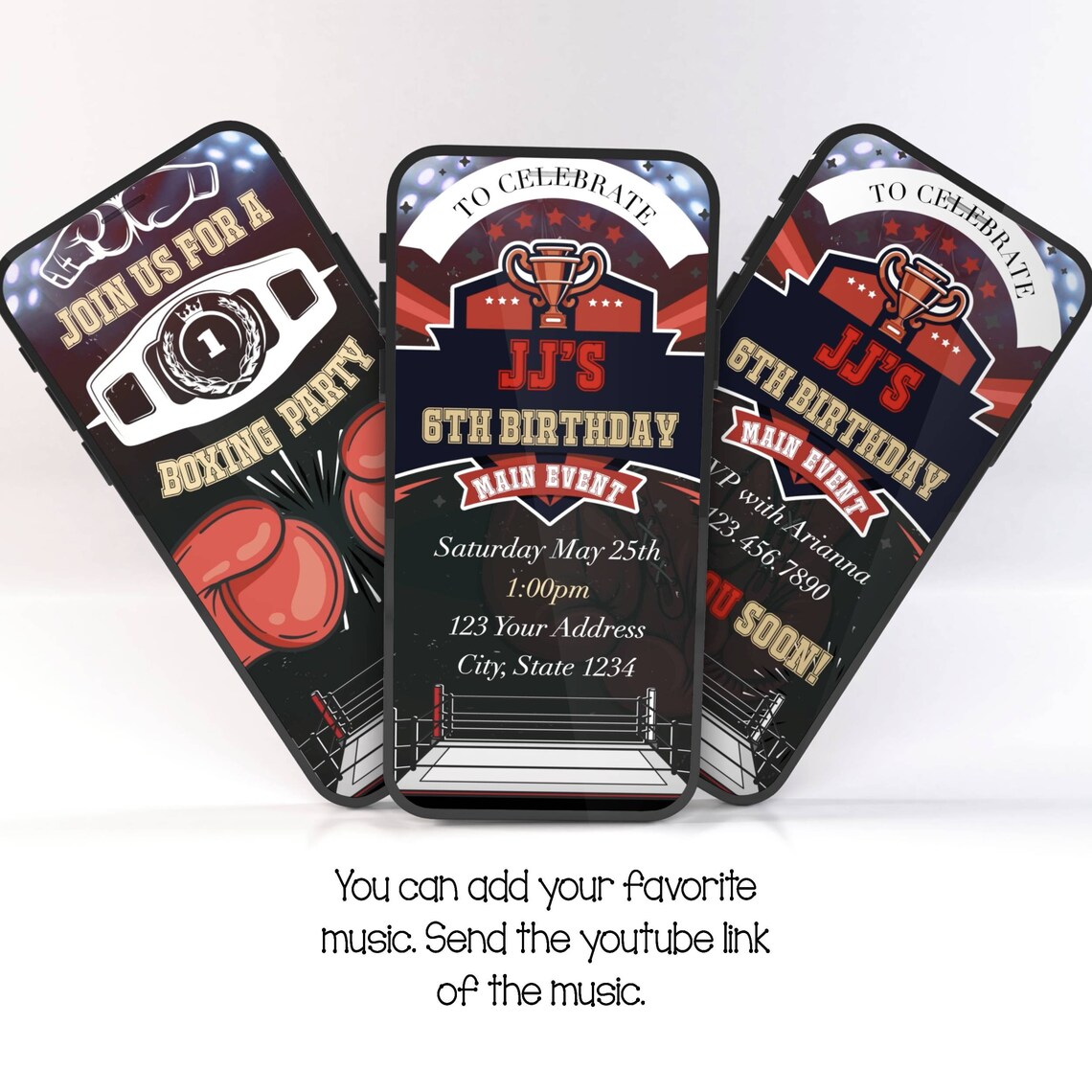 BOXING Birthday Invitation, Video Invitation, Boxing Invitation, Box ...