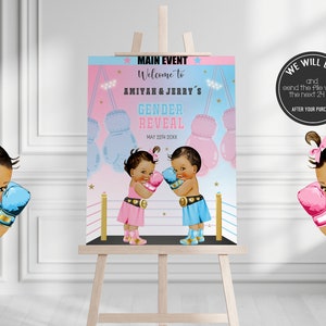 Boxing Gender Reveal, Boxing Welcome Sign, Gender Reveal Party, Gender ...