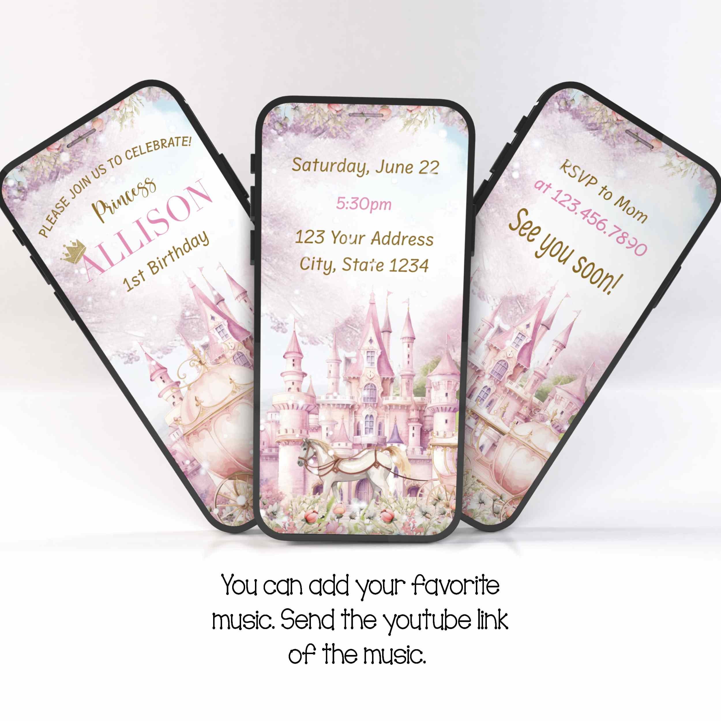 Castle Invitation, Video Invitation, Castle Invitation, Castle Birthday ...