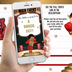 BOXING Baby Shower Video Invitation Boxing Invitation Box - Etsy