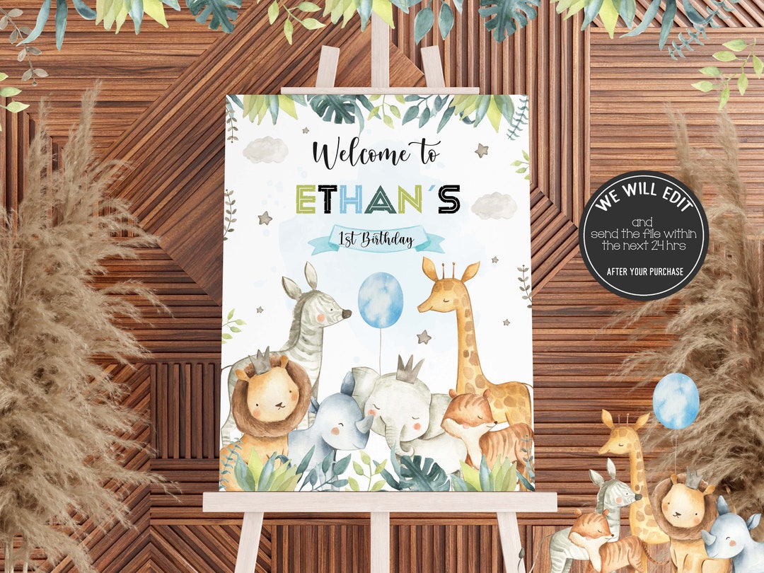 SAFARI Welcome Sign, Safari Poster, Wild One Welcome Sing, Safari Party ...