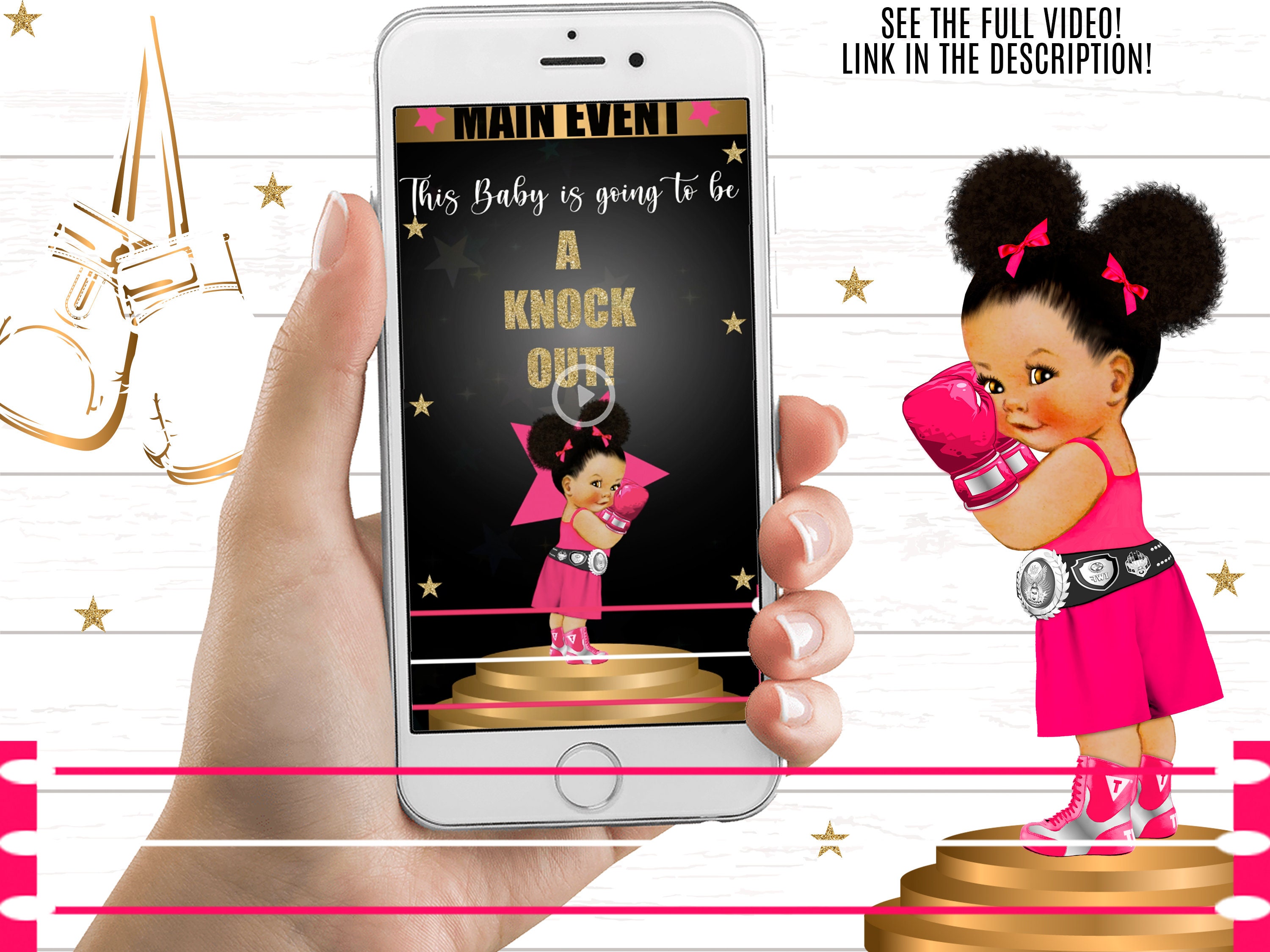 BOXING Baby Shower Video Invitation.boxing Invitation.box | Etsy