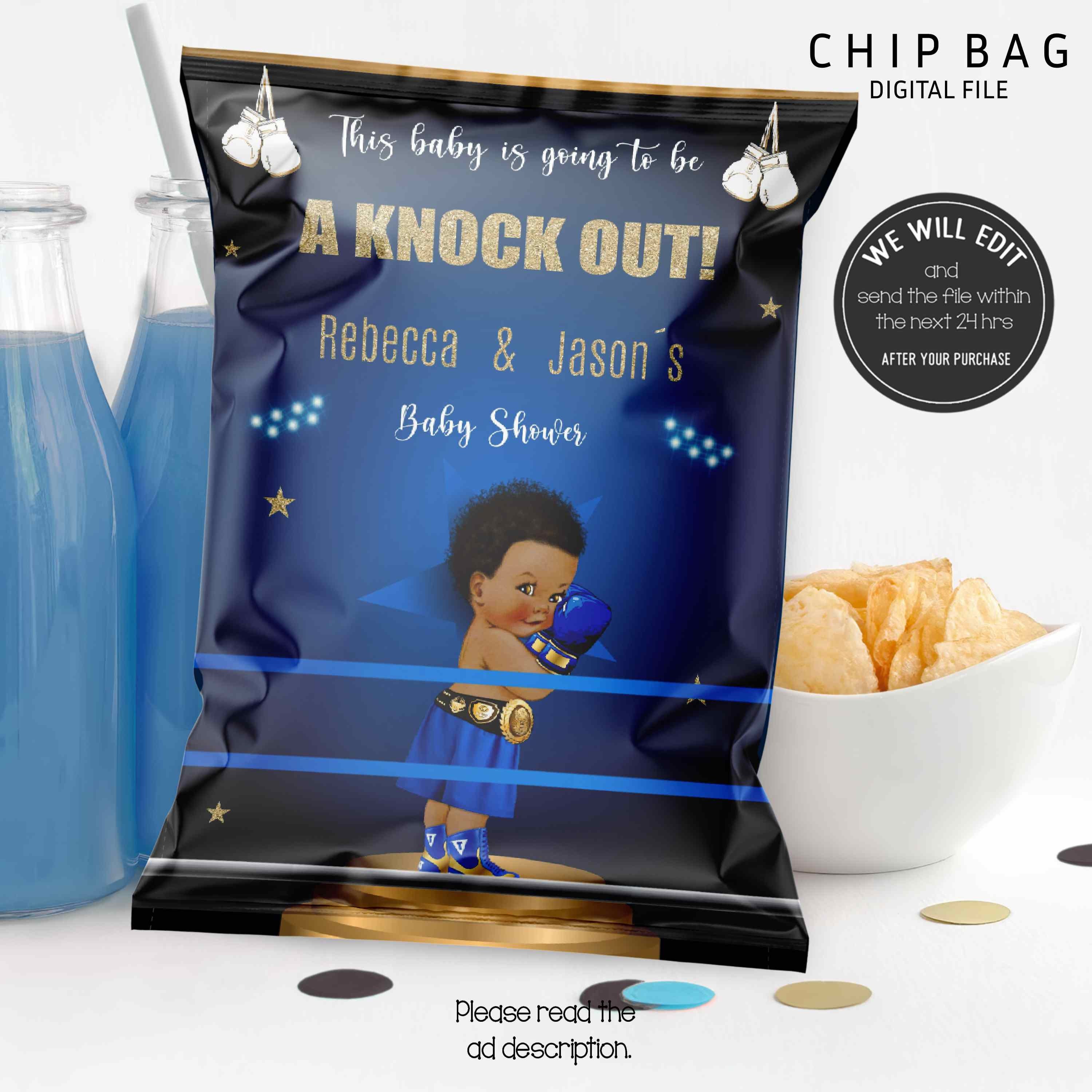 BOXING Chip Bag, Boxing Baby Shower Favors,boxing Baby Shower,boxing ...