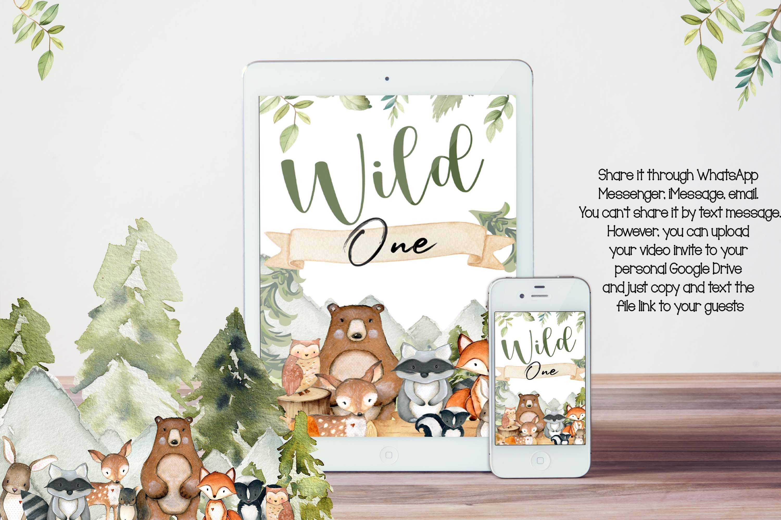 Woodland Birthday Invitation, Woodland Video Invitation, Forest ...