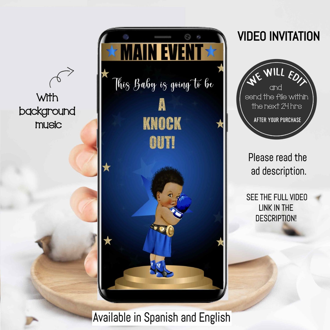BOXING Baby Shower Video Invitation.boxing Invitation.box Invitation ...