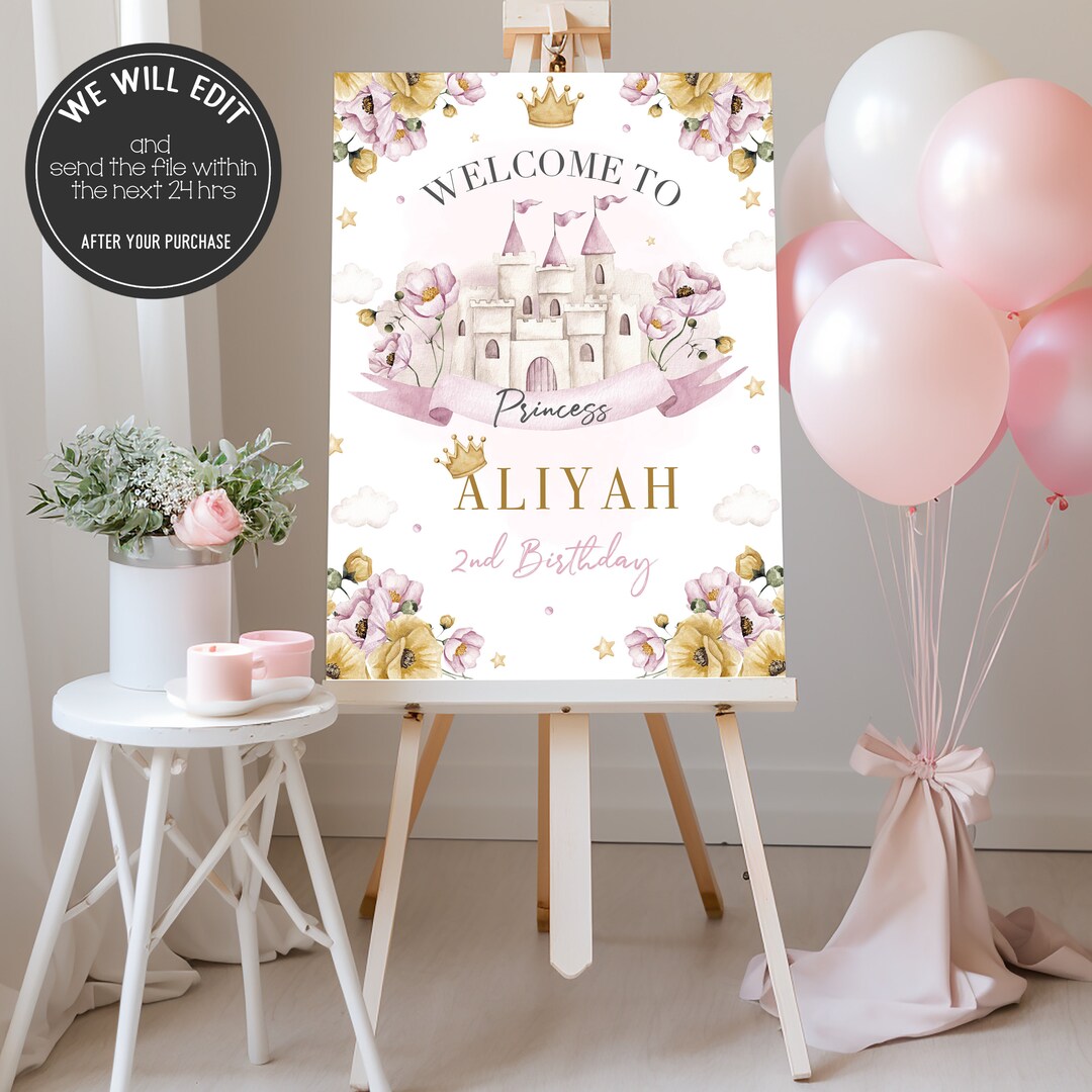 Castle Welcome Sign Welcome Sign Princess Princess Castle - Etsy