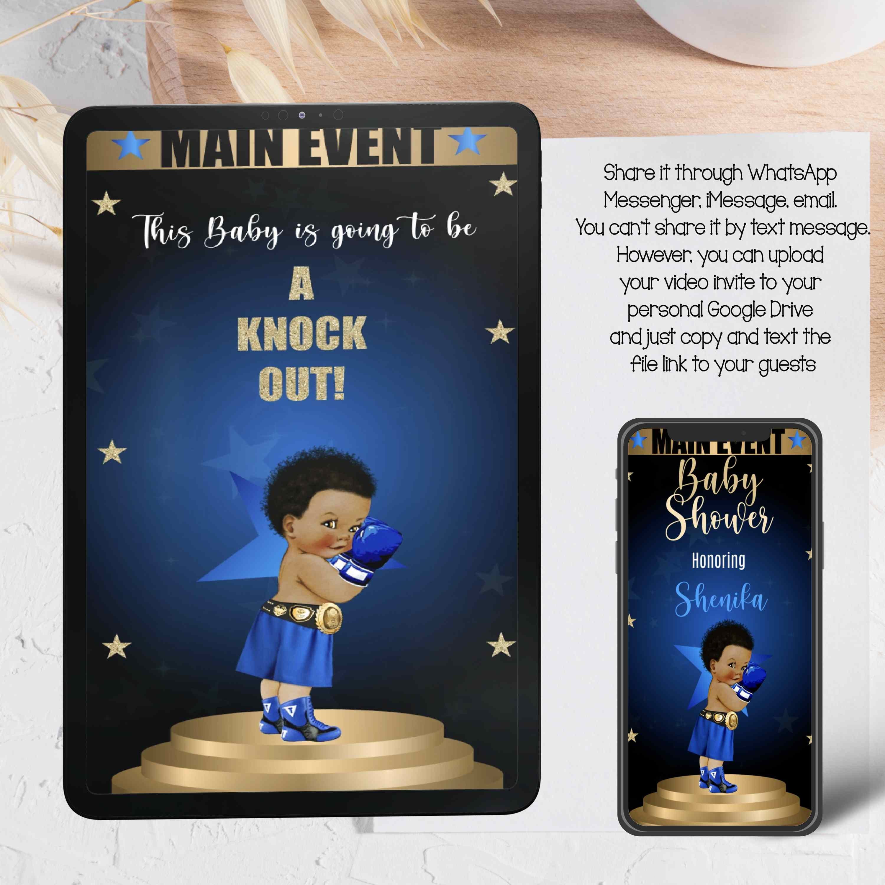 BOXING Baby Shower Video Invitation.boxing Invitation.box Invitation ...