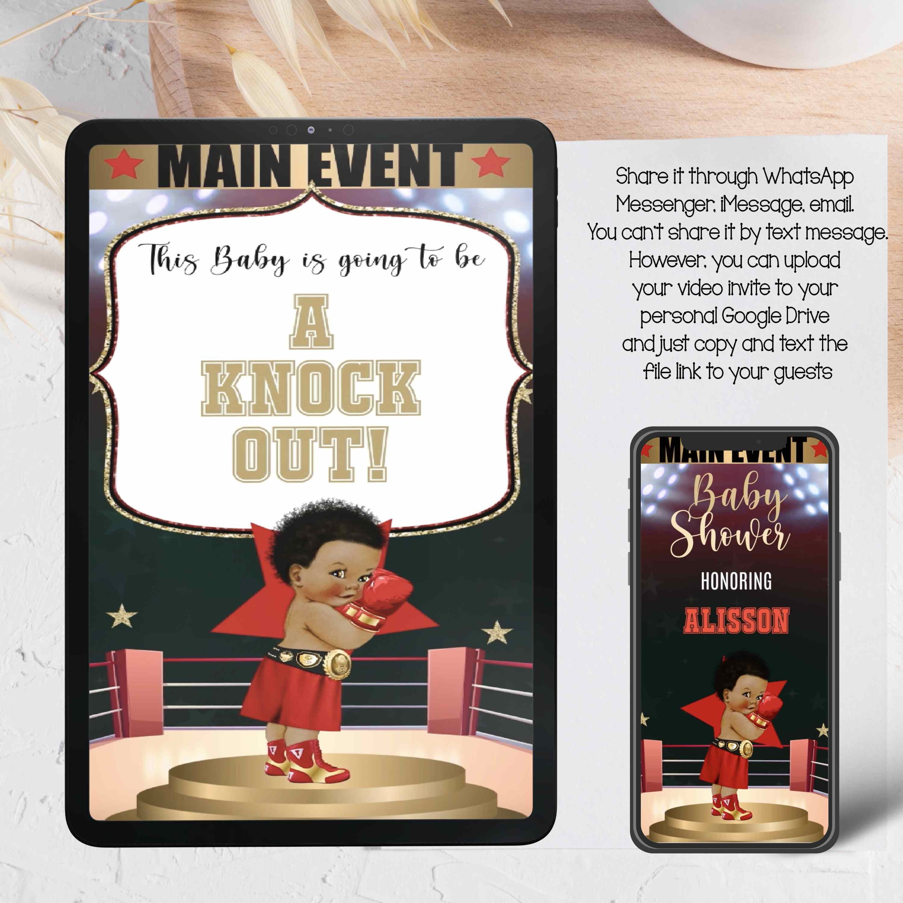 BOXING Baby Shower Video Invitation, Boxing Invitation, Box Invitation ...