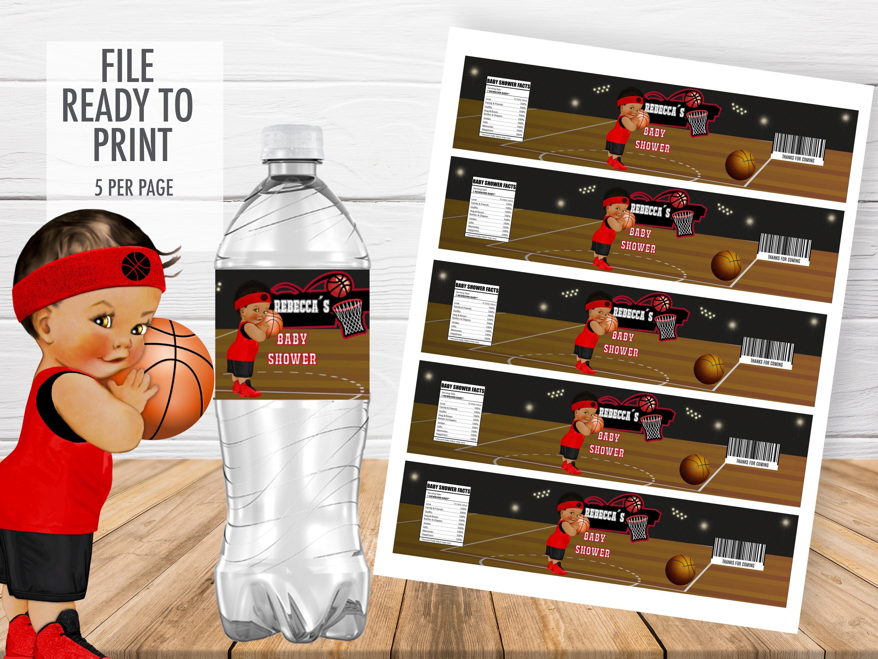Basketball Water Bottle Babel, Basketball Baby Shower Favors ...