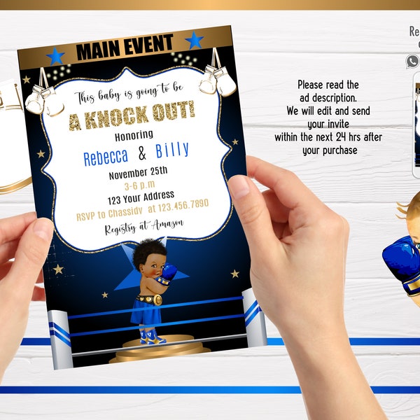 Wrestling Baby Shower Invitation - Etsy