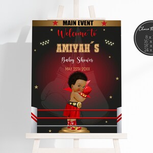 BOXING Welcome Sign, Boxing Baby Shower Favors, Boxing Baby Shower ...