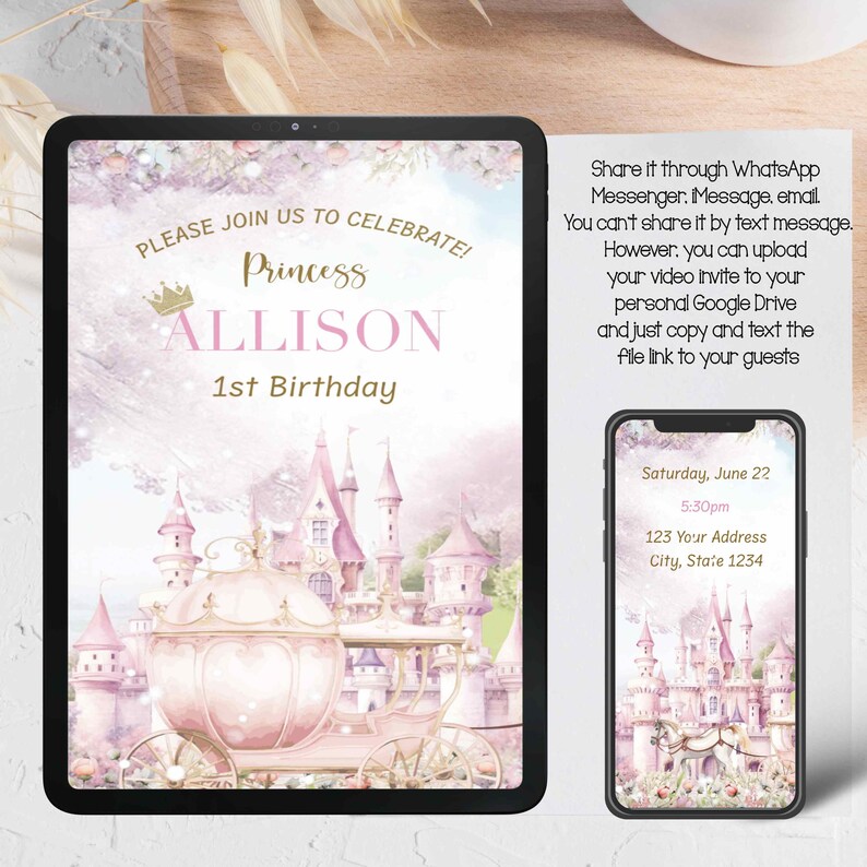 Castle Invitation, Video Invitation, Castle Invitation, Castle Birthday ...