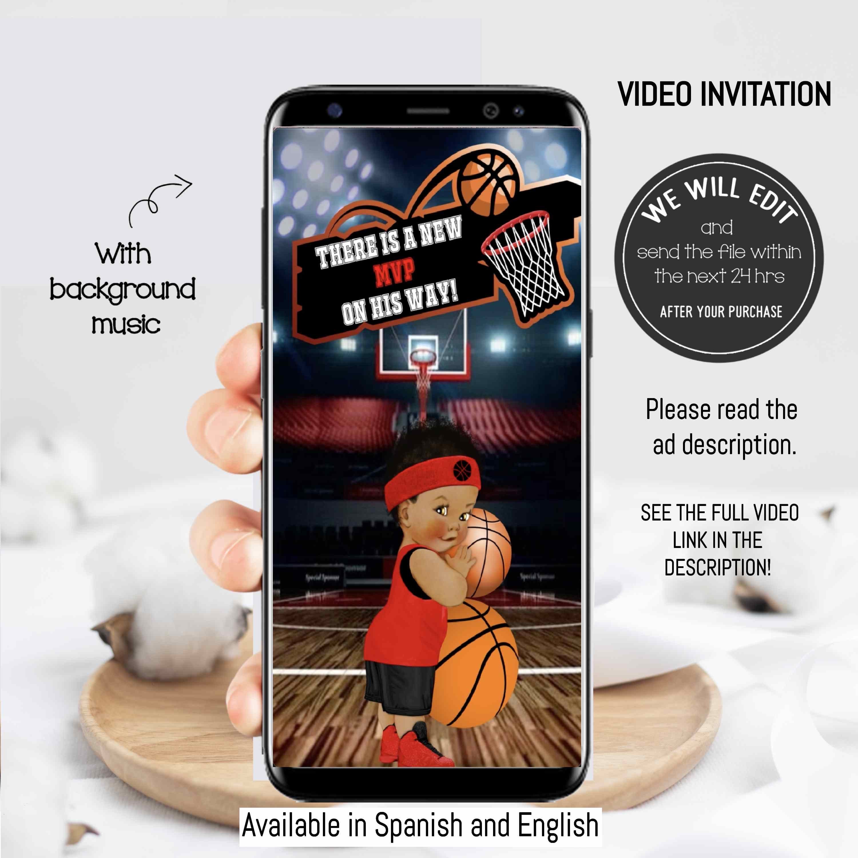 Basketball Video Invitation,a New MVP is on His Way, Basketball Baby ...