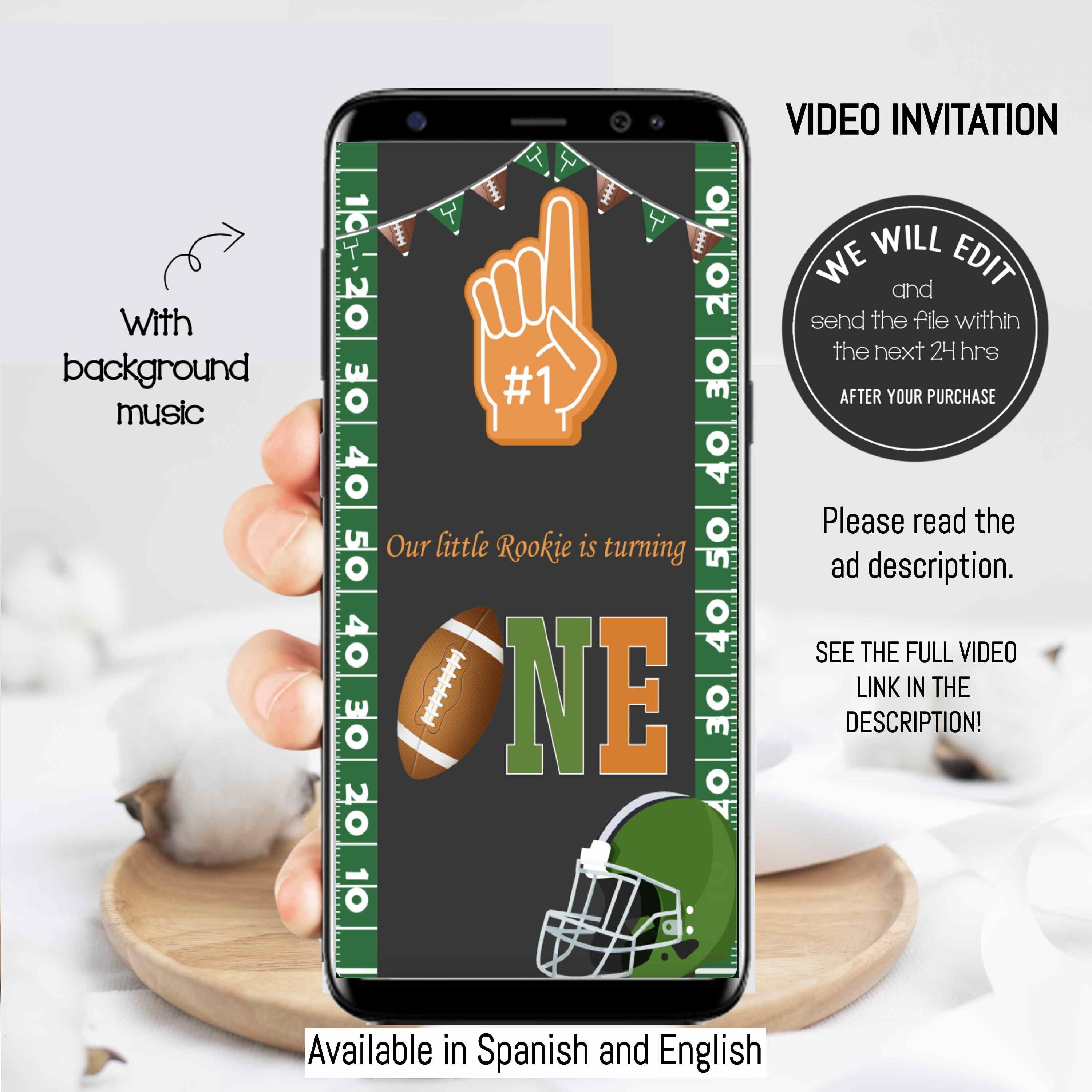 Football Invitation,football Video Invitation,football Birthday ...