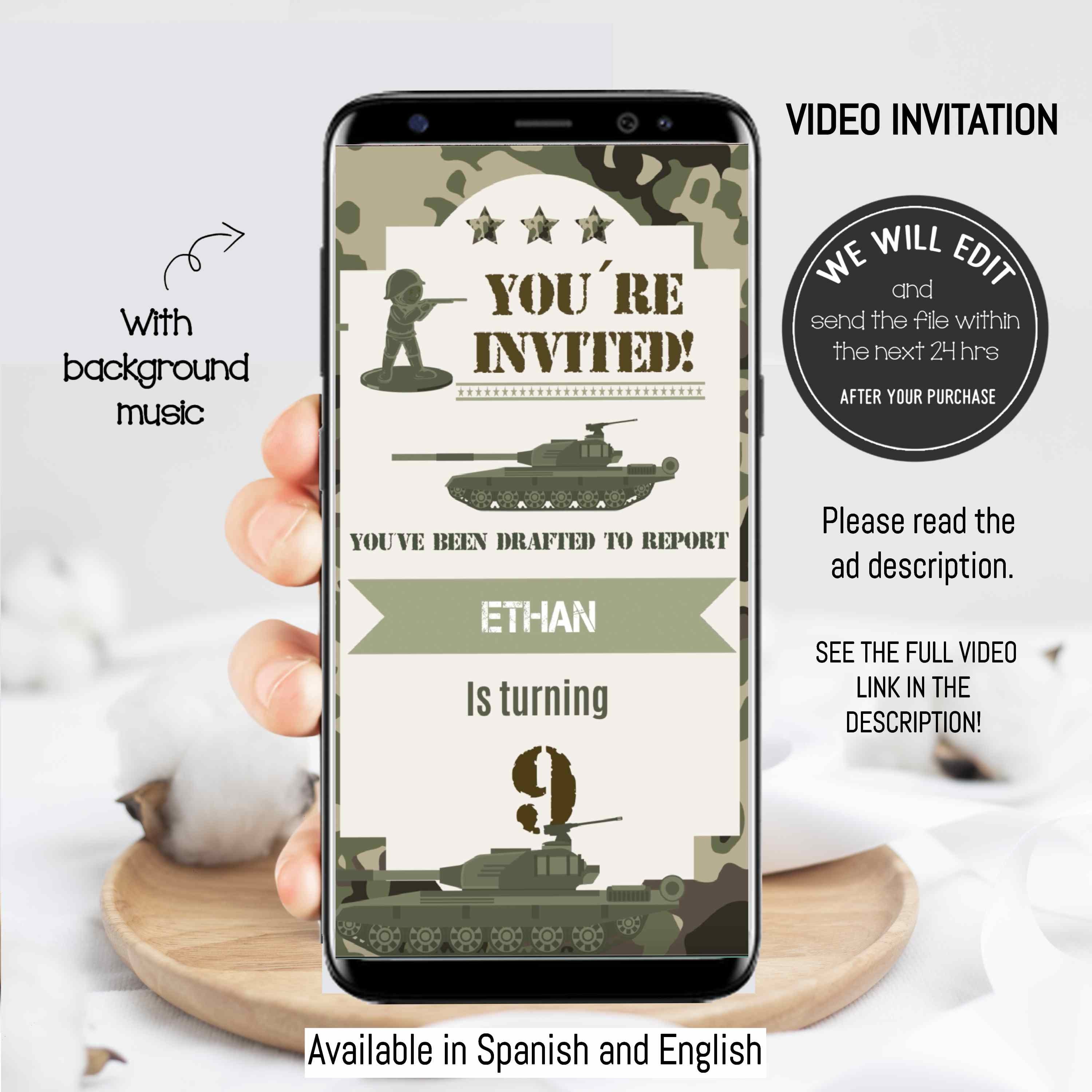 Army Birthday Video Invitation, Military Camouflage, Camouflage ...