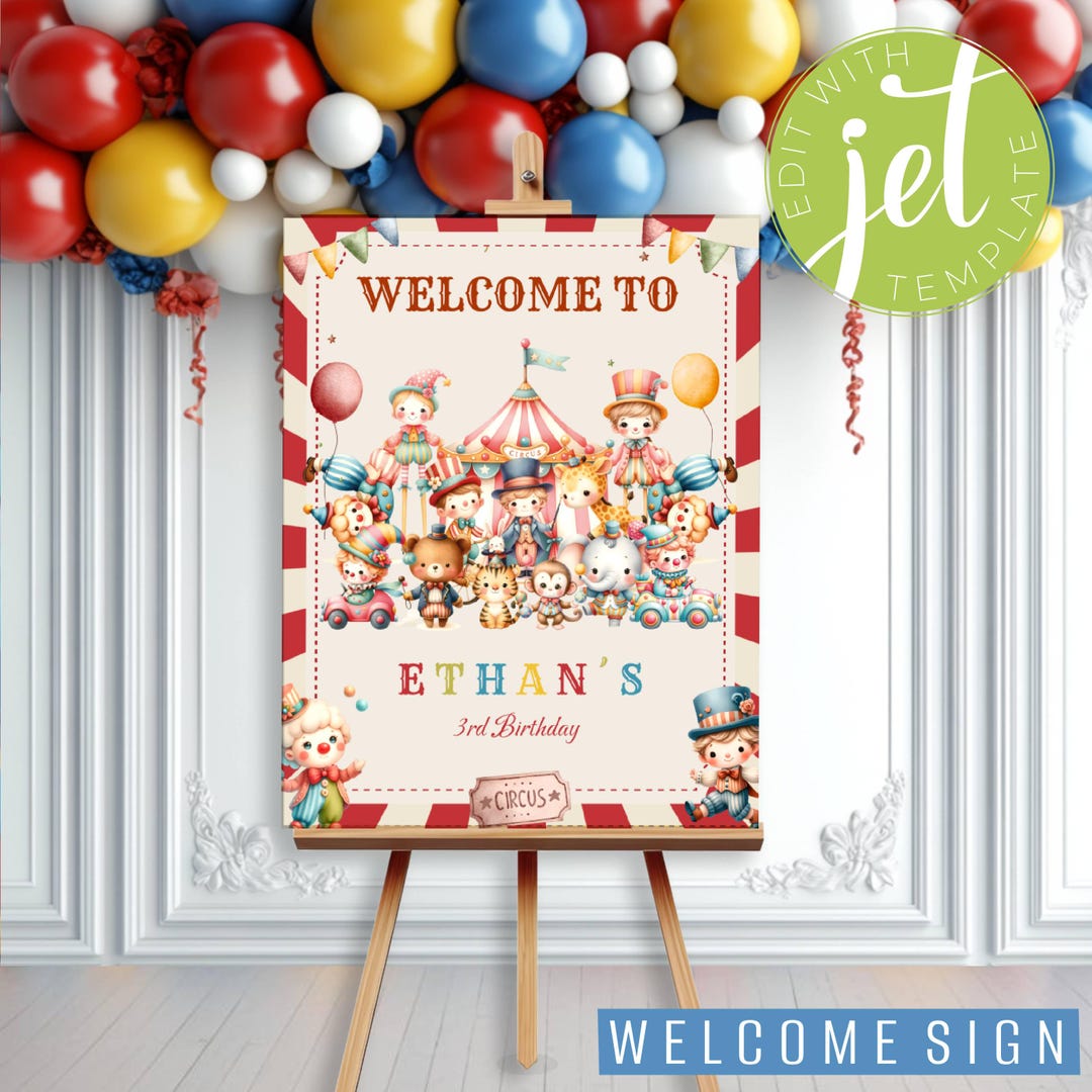Circus Welcome Sign, Circus Birthday, Carnival Party, Carnival Sign ...