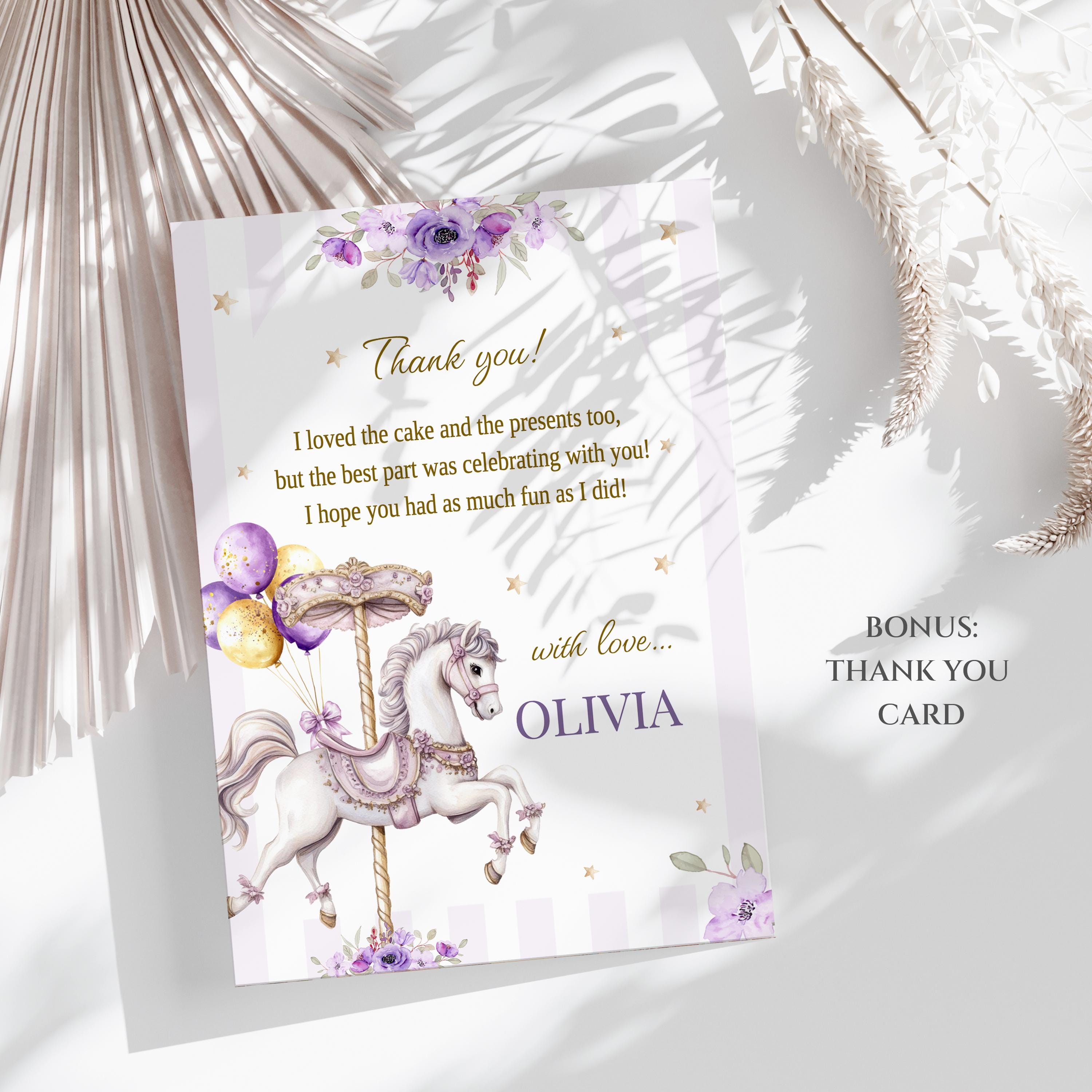 Carousel Invitation, Carousel Birthday, Merry-go-round Birthday Invite ...