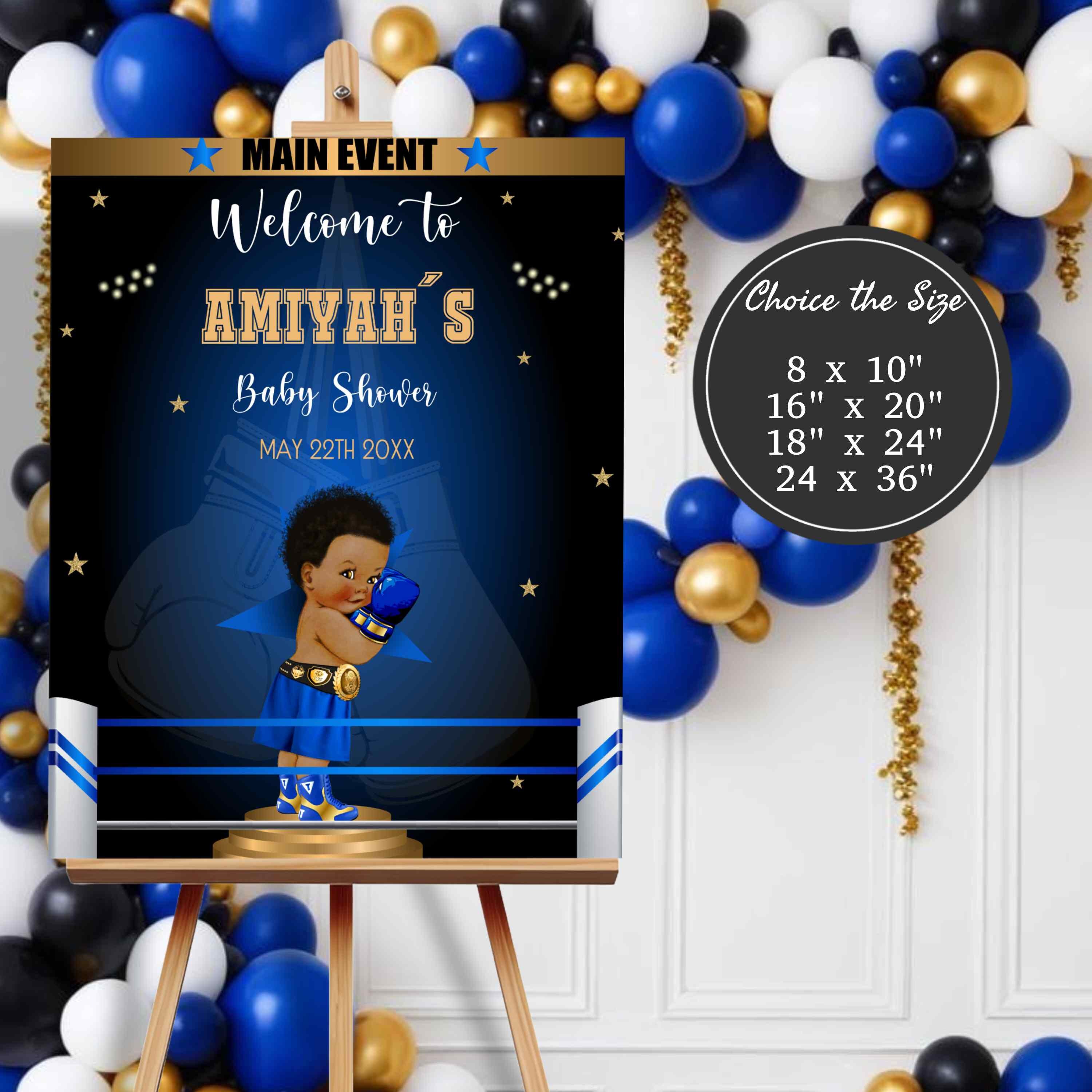 BOXING Welcome Sign, Boxing Baby Shower Favors, Boxing Baby Shower ...