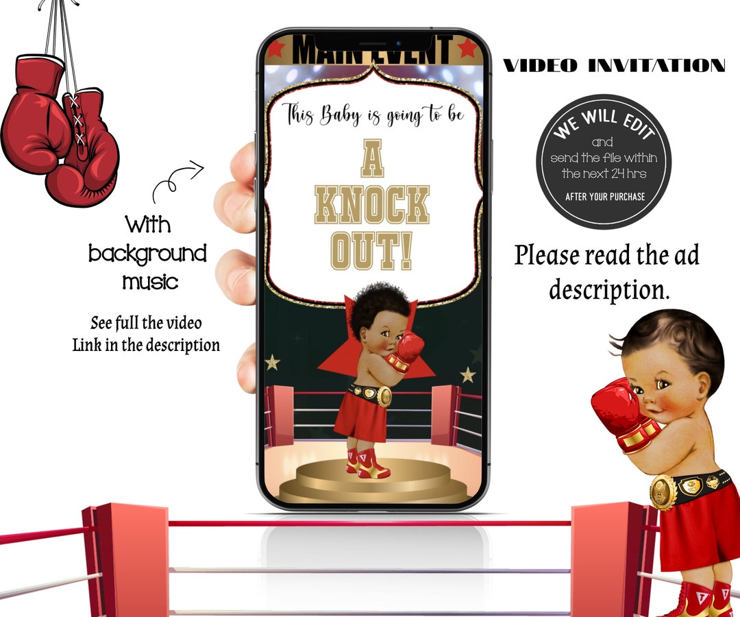 BOXING Baby Shower Video Invitation Boxing (Instant Download) - Etsy