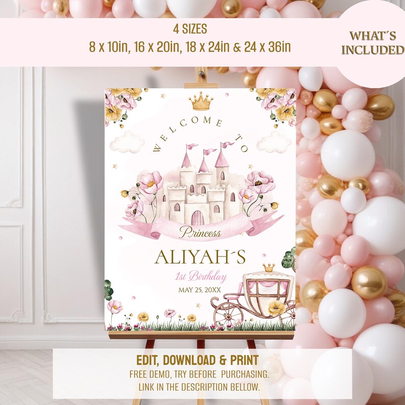 Castle Welcome Sign, Welcome Sign Princess, Princess Castle Welcome ...