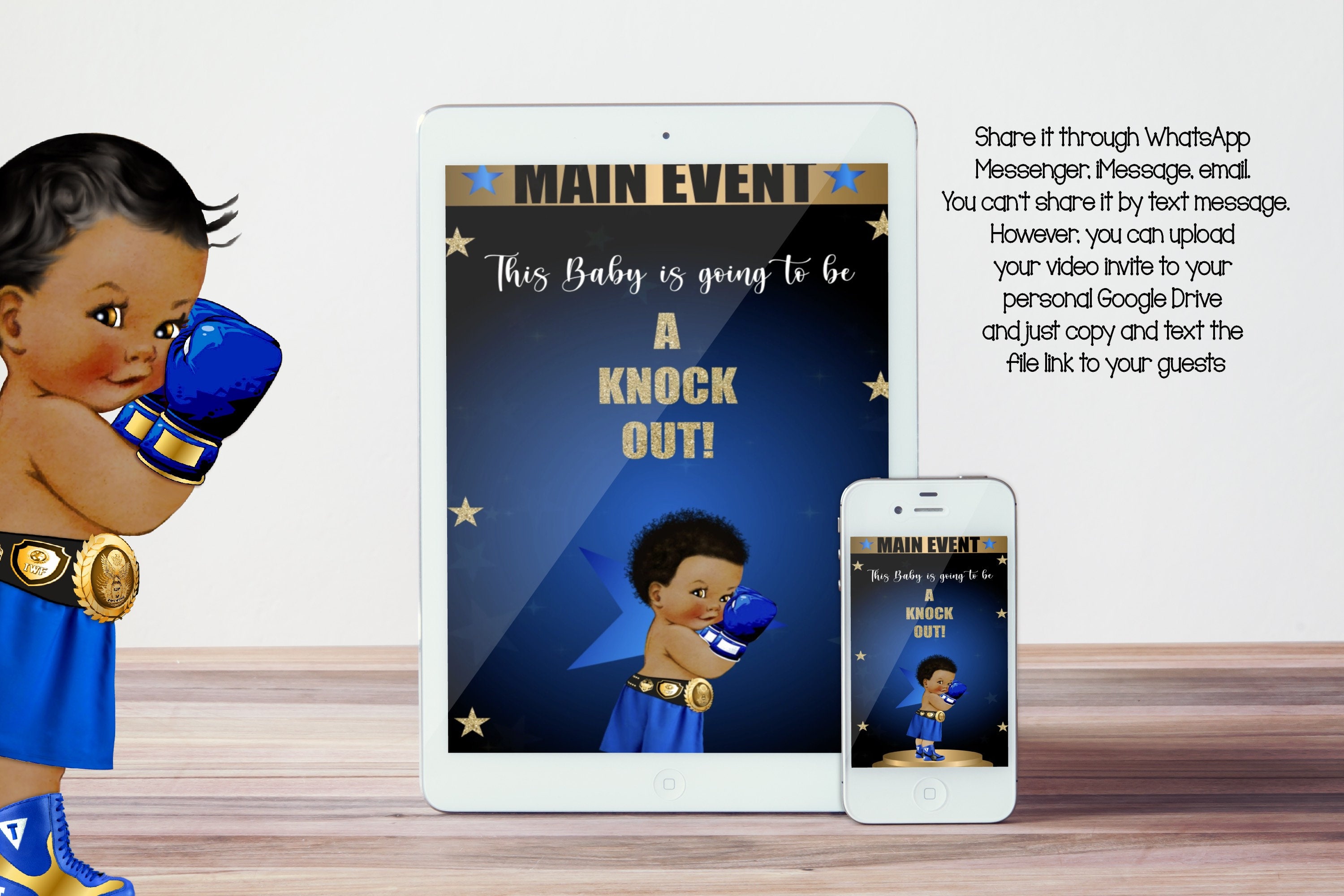 BOXING Baby Shower Video Invitation.boxing Invitation.box Invitation ...