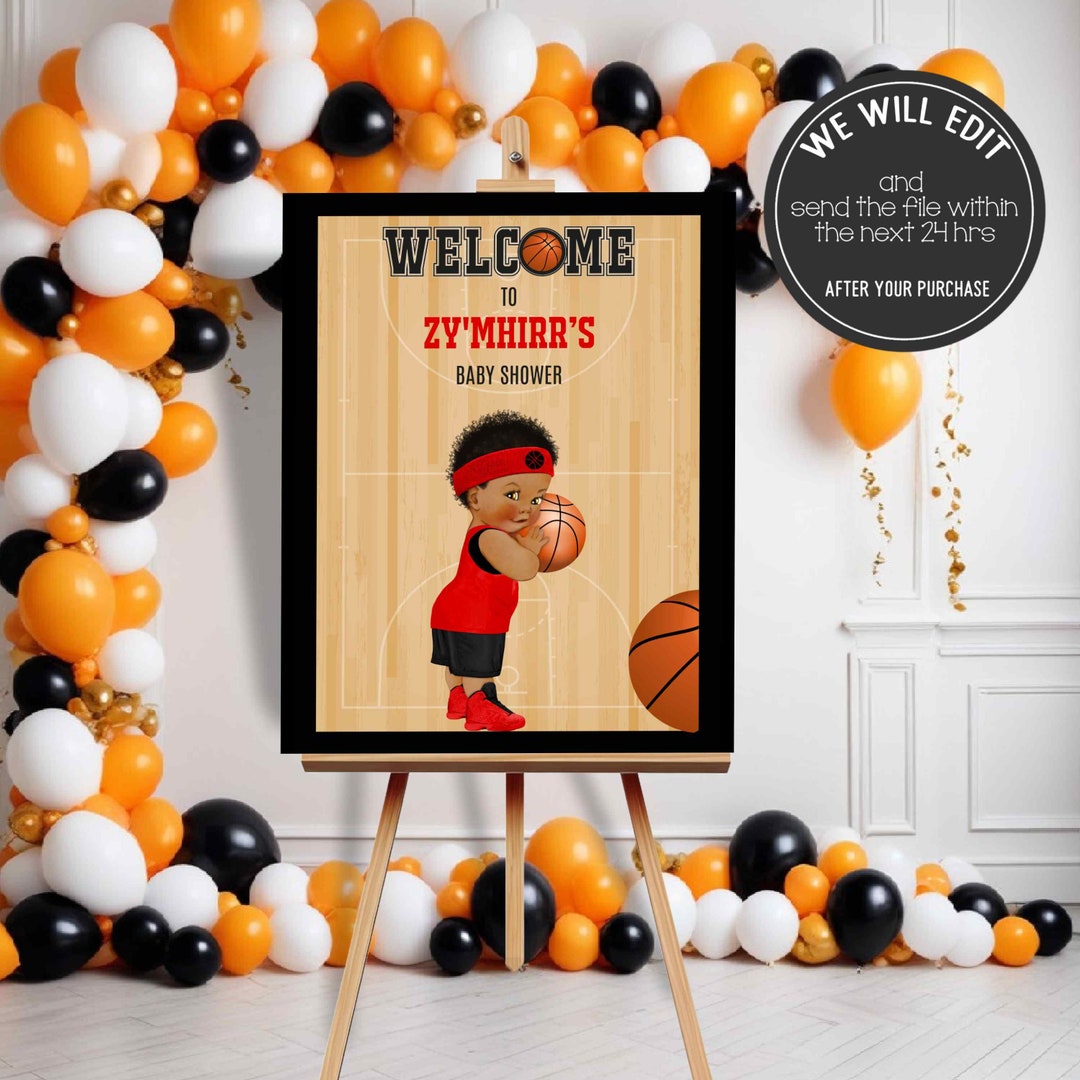 Basketball Welcome Sign, Baby Shower Welcome Sign, Basketball Baby ...