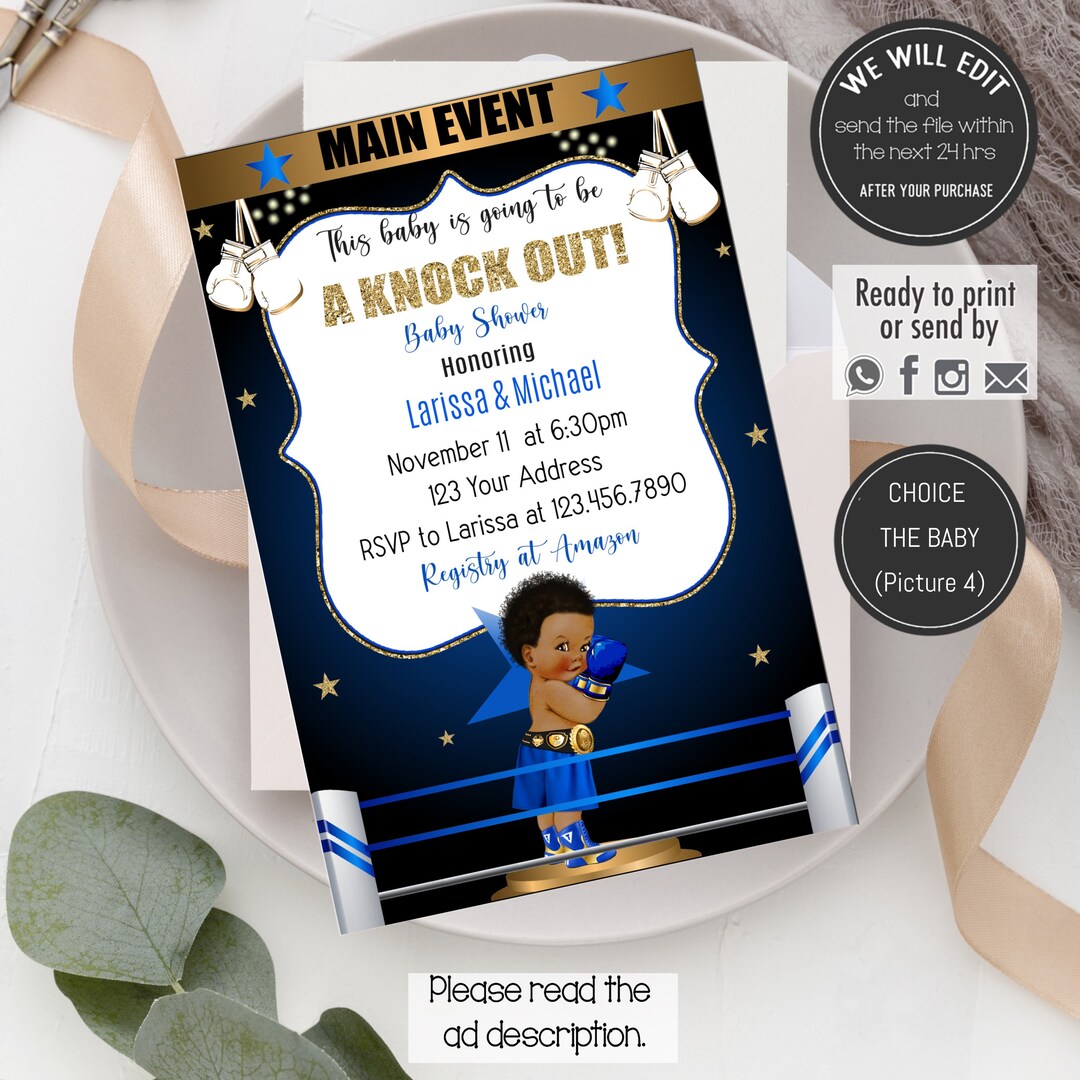 BOXING Baby Shower Invitation, Boxing Invitation, Box Invitation ...