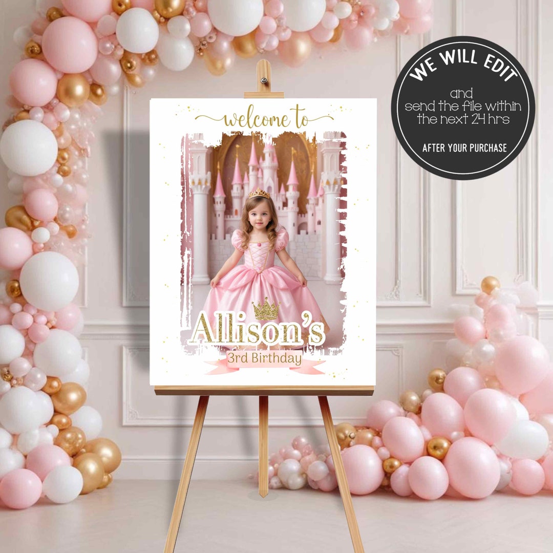 Welcome Sign With Poster, Birthday Welcome Sign, Welcome Poster, Girl ...
