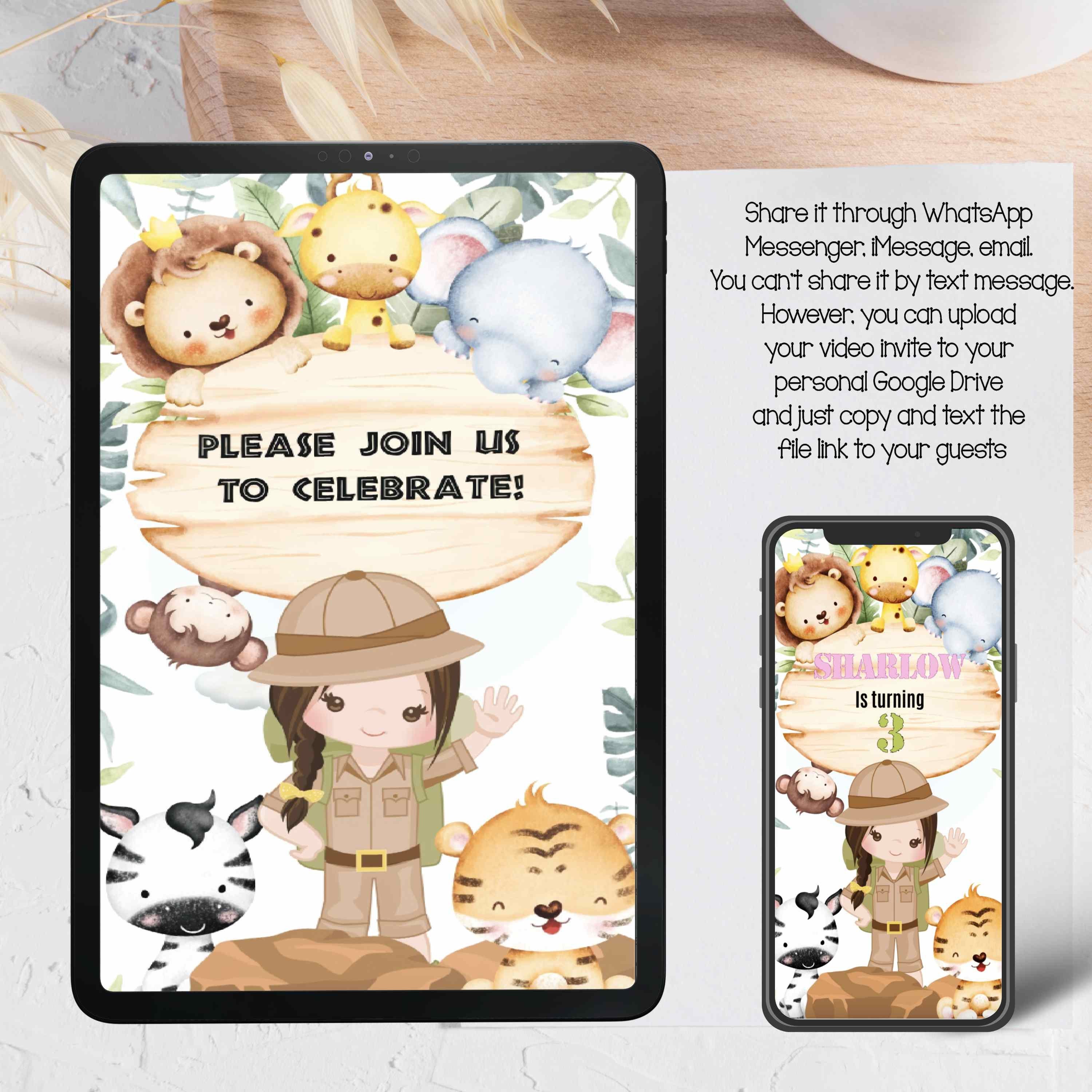 SAFARI Video Invitation, Jungle Safari Birthday, Jungle Party ...