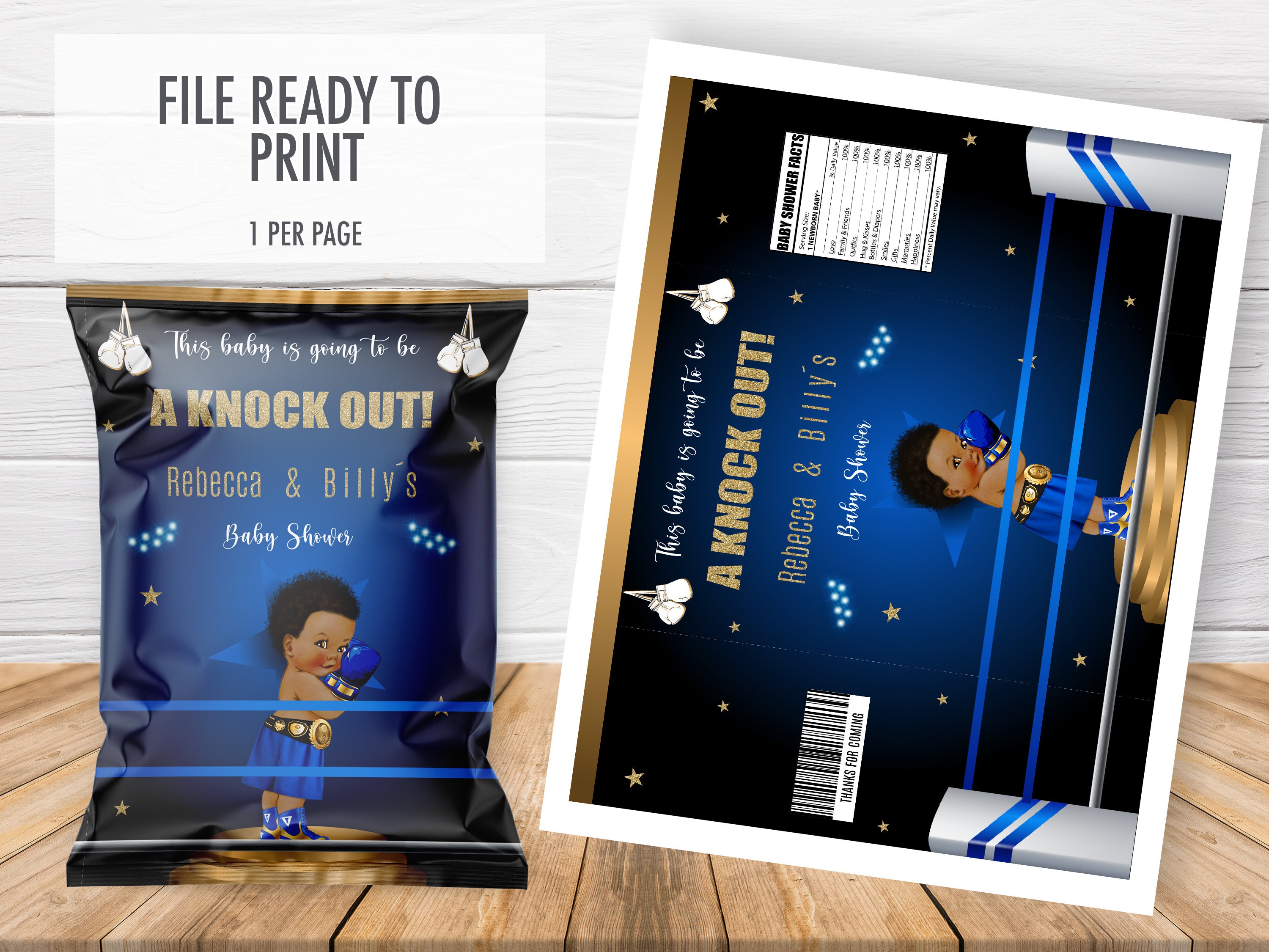 BOXING Chip Bag Boxing Baby Shower Favorsboxing Baby - Etsy