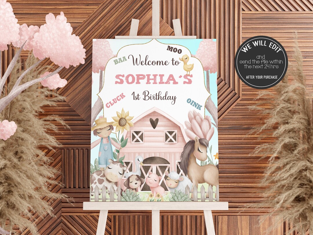 Farm Welcome Sign, Farm Welcome Poster, Farm Sign, Farm Party, Girl ...