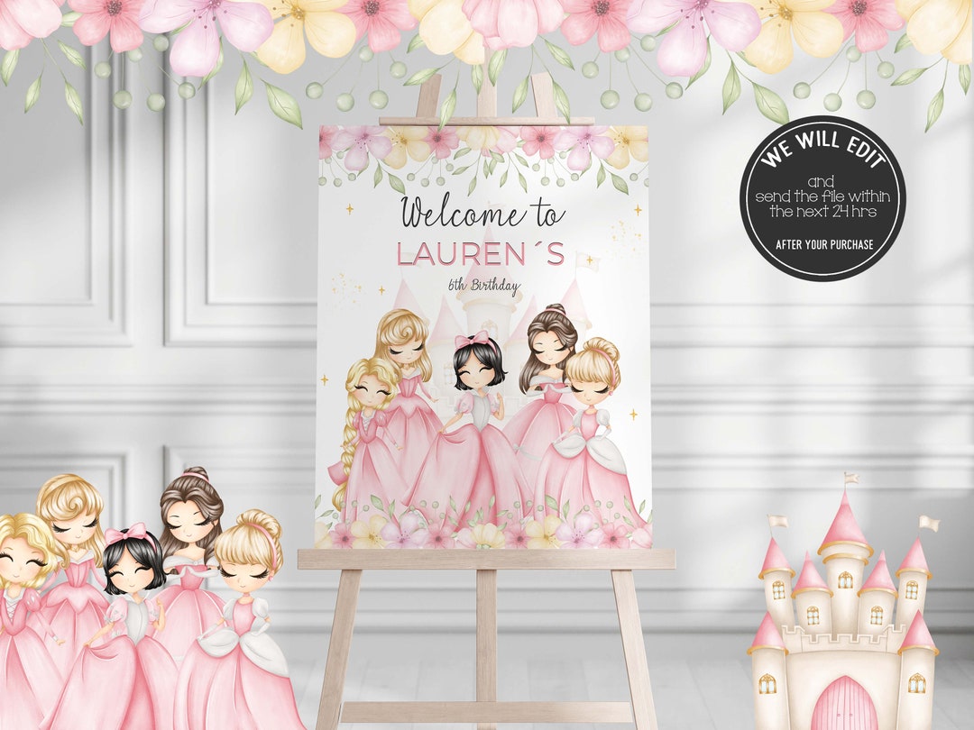 PRINCESS Welcome Sign Princess Birthday Royal Welcome Sign - Etsy