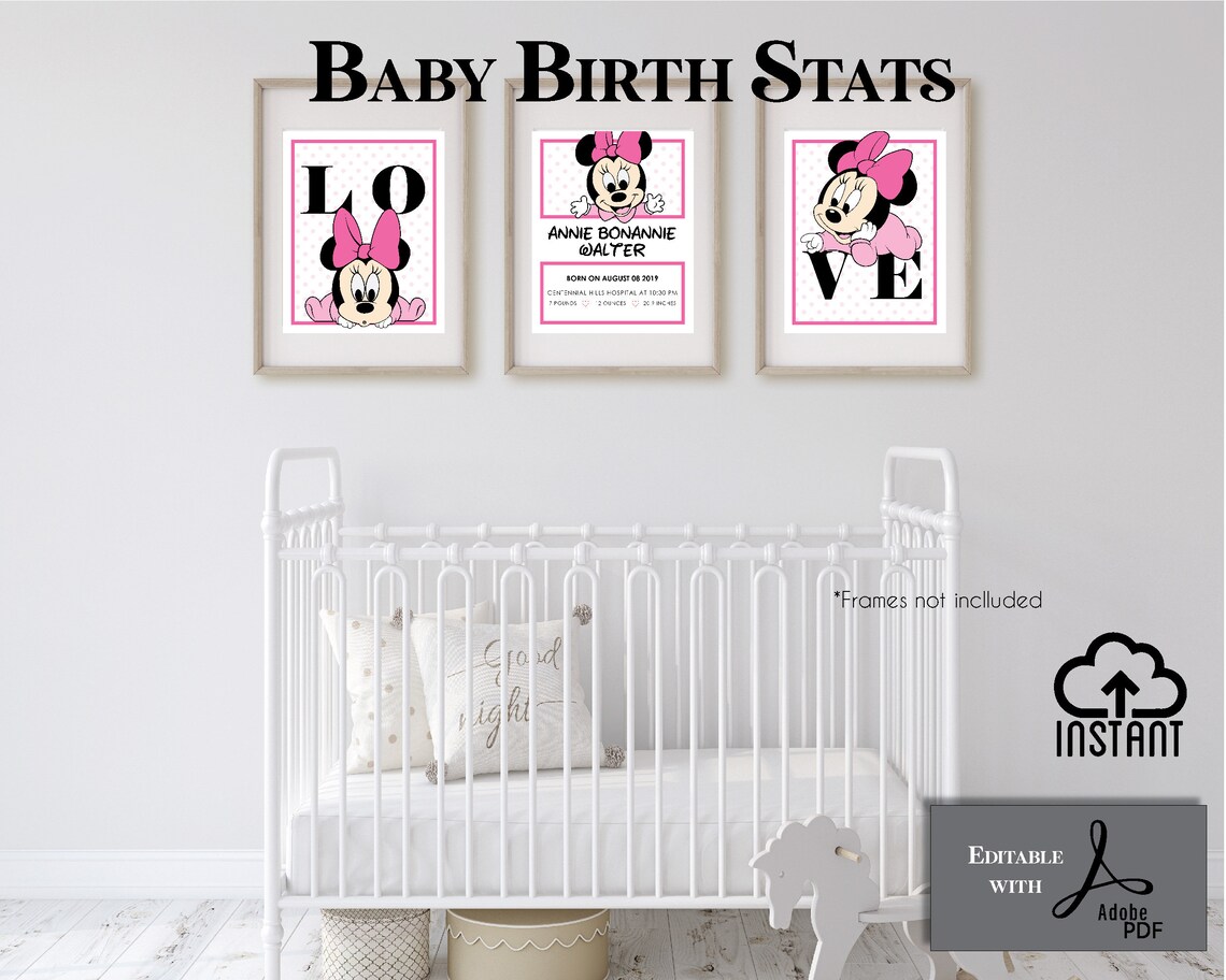 Minnie Mouse Birth Stats - Etsy