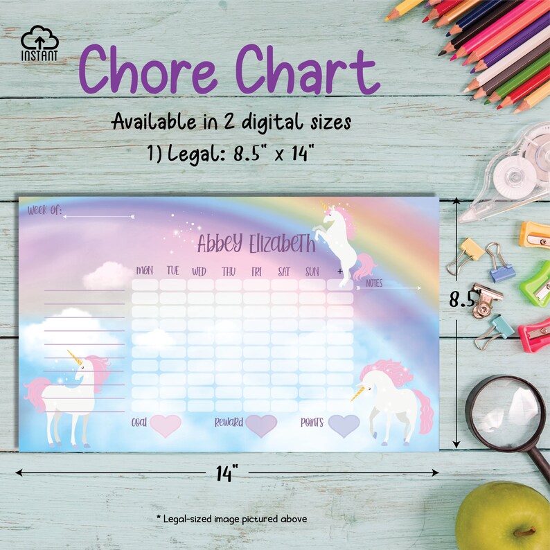 Unicorn Chore Chart - Etsy
