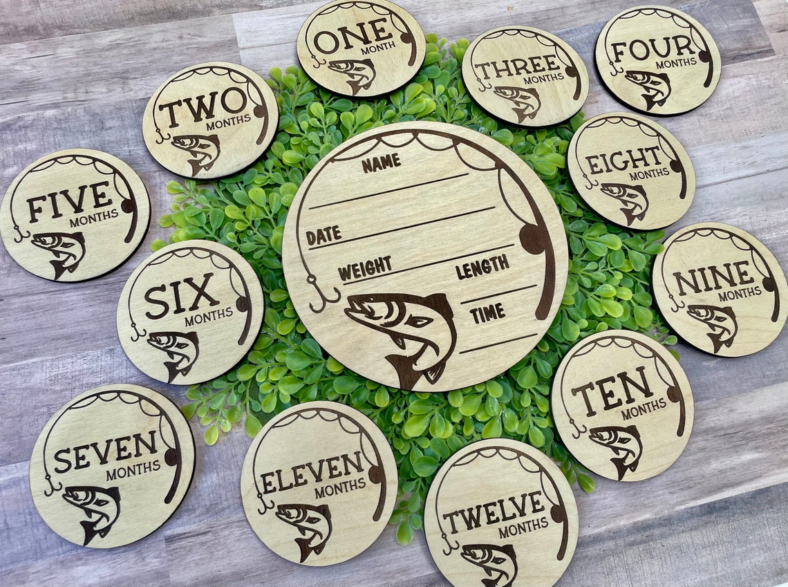 Fishing Theme Monthly Milestone Markers and Fisherman Newborn Hospital ...