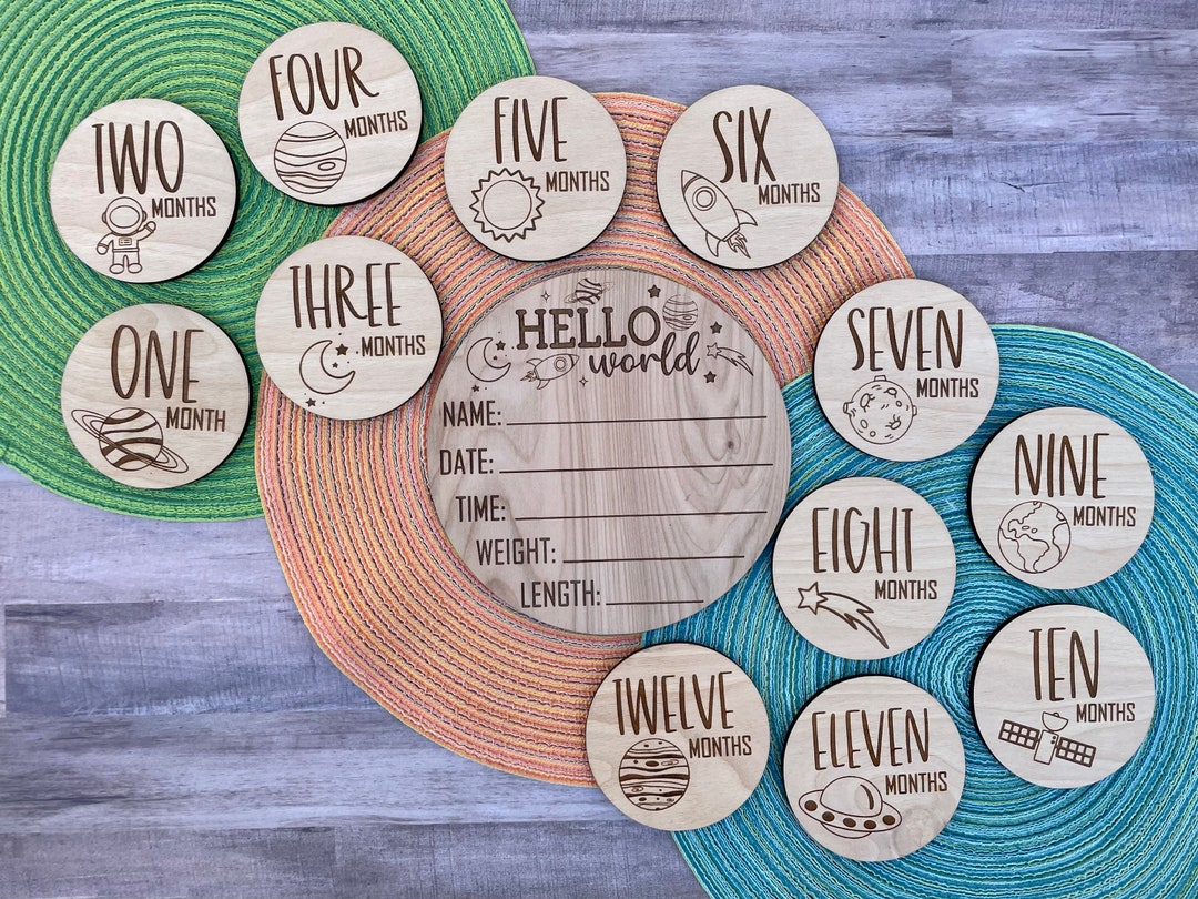 Space Astronomy Astronaut Theme Baby Birth Announcement Hospital Name ...