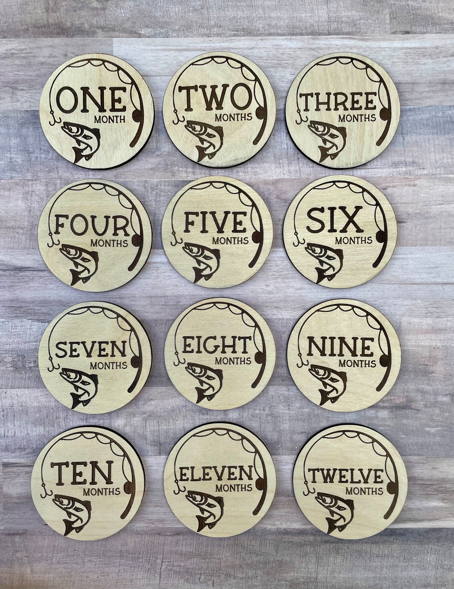 Fishing Theme Monthly Milestone Markers and Fisherman Newborn Hospital ...