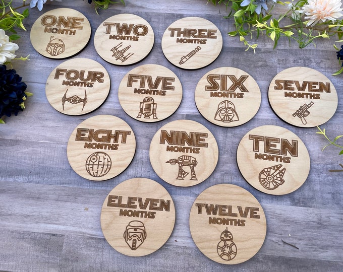 Star Wars Baby Milestone Signs, Disney Baby Monthly Milestone Markers ...