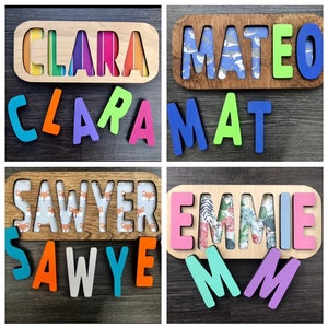 Personalized Wood Name Puzzle/ Patterns for Toddlers and Kids/ Unique ...