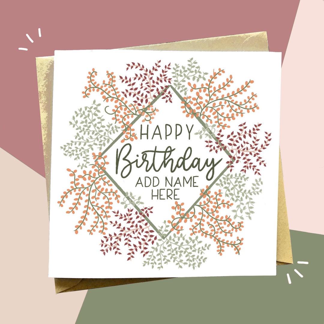 Botanical happy Birthday to You Greetings Card Plant Lover - Etsy